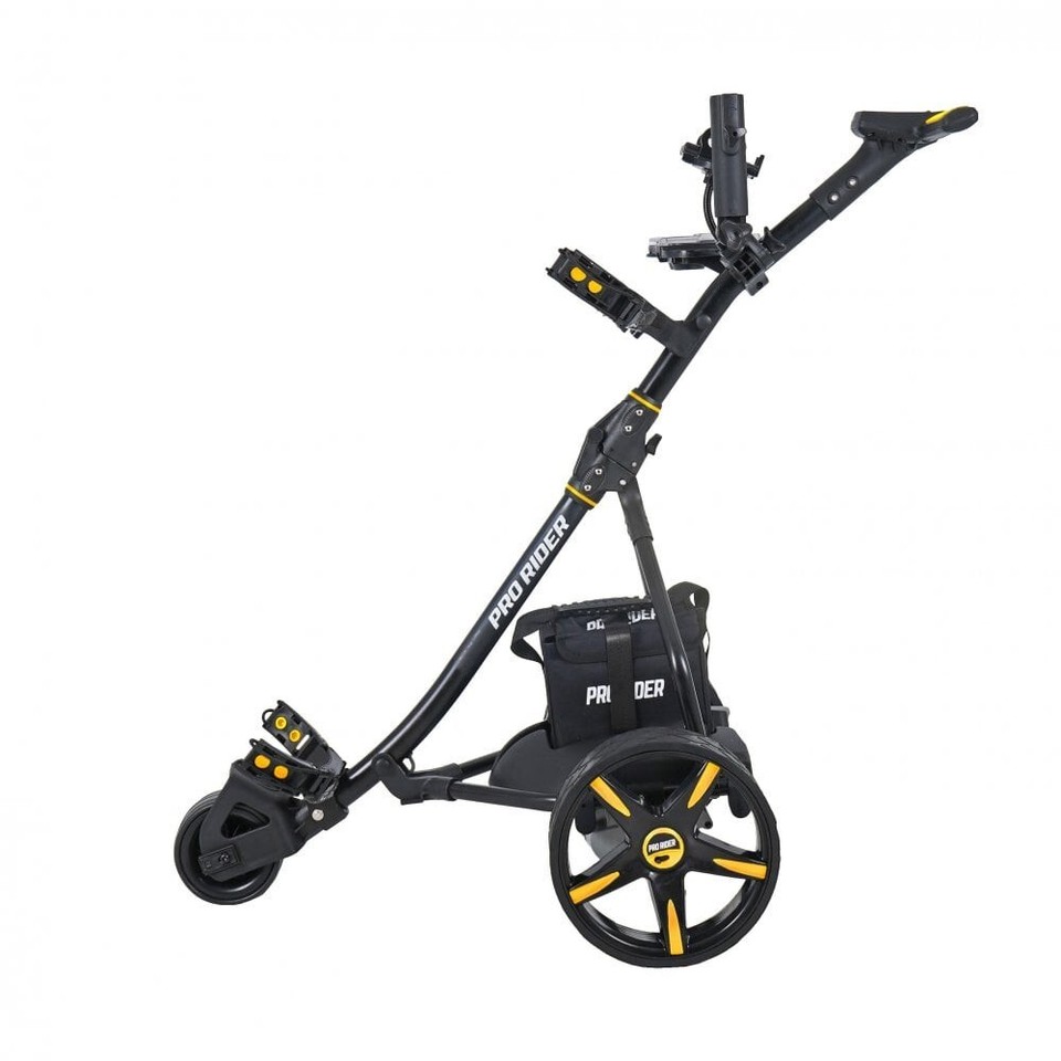 Ex Demo Pro rider 36 Hole Lead acid Golf Trolley-Black/ Yellow | eBay UK