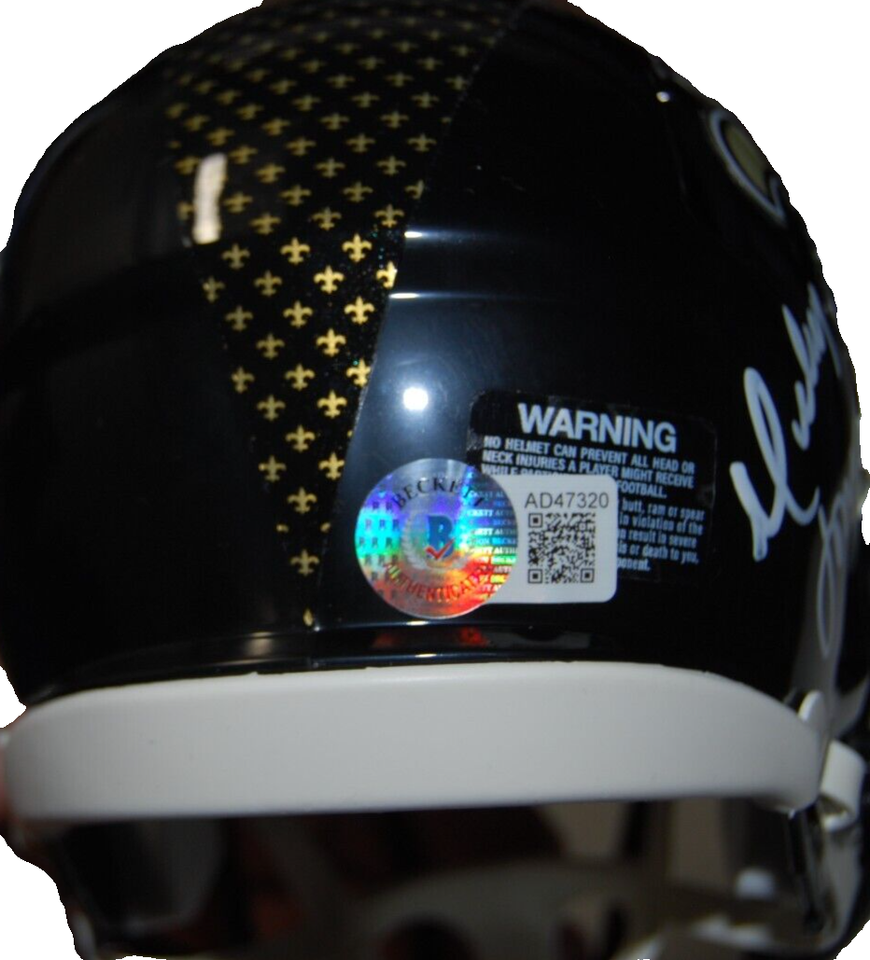 MICKEY LOOMIS signed (NEW ORLEANS SAINTS) mini football helmet BECKETT ...