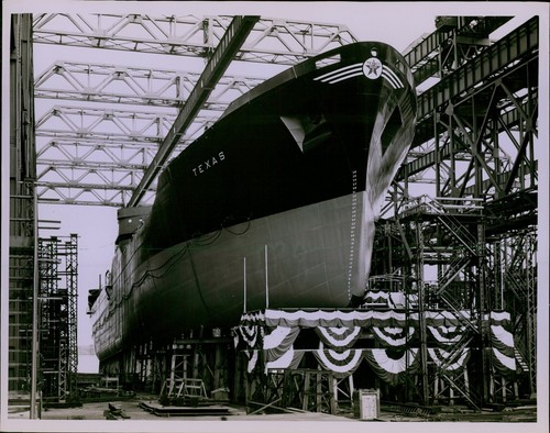 LG864 1949 Original Photo SS TEXAS Texaco Oil Tanker Ship Launching ...