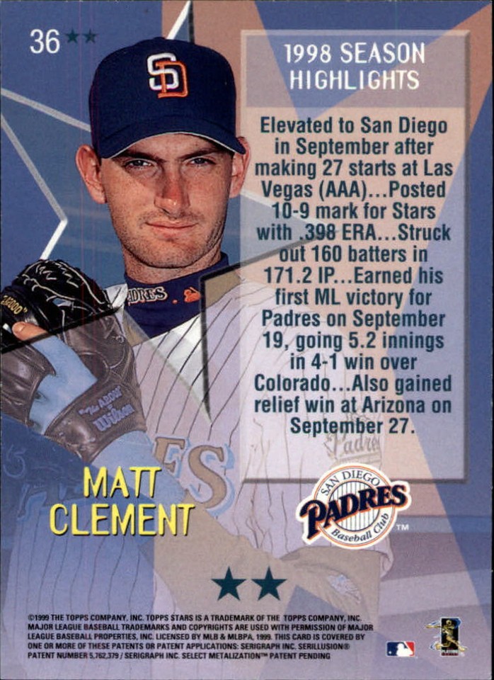 1999 Topps Stars Two Star #36 Matt Clement | eBay