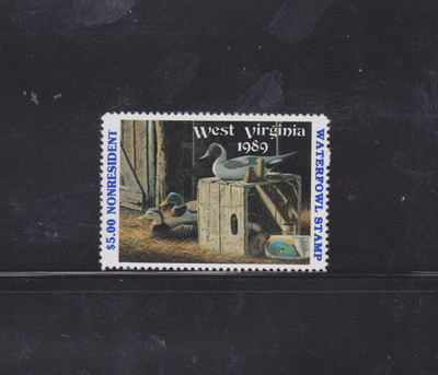 State Hunting/Fishing Revenues - WV - 1989 Duck Stamp Non-Res. WV-3A ...