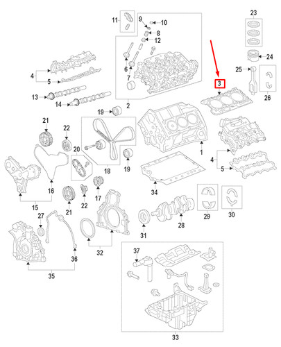 NEW LAND ROVER RANGE ROVER SPORT L494 CYLINDER HEAD GASKET LR013066 OEM ...