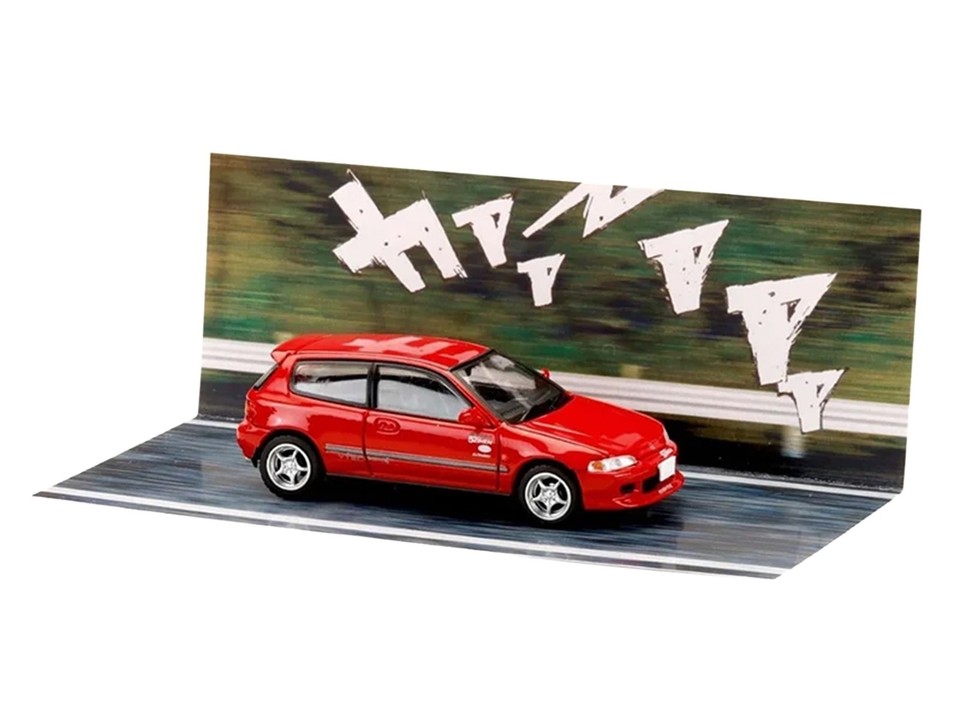 HONDA CIVIC (EG6) RHD RED "INITIAL D" 1/64 DIECAST MODEL BY HOBBY JAPAN ...