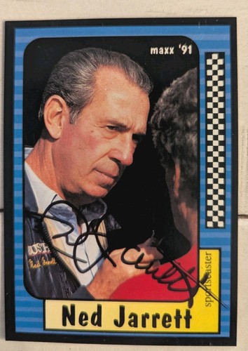 NED JARRETT 1991 MAXX CARD #227 AUTOGRAPHED NASCAR RACING SPORTSCASTER ...