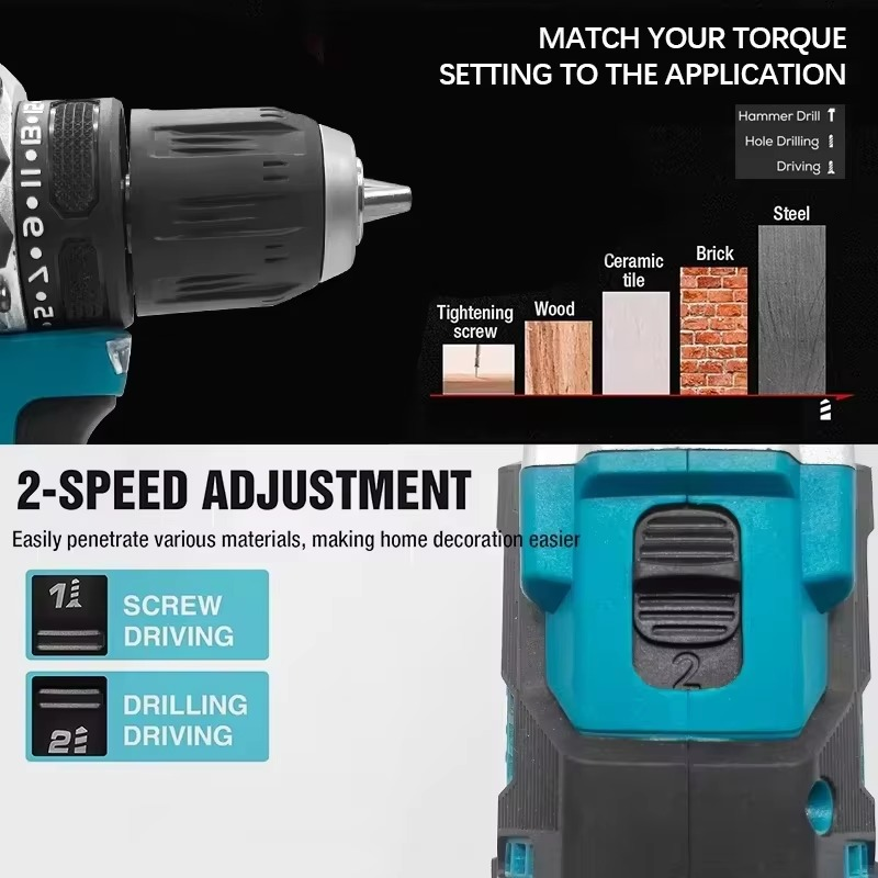 Makita Original DDF487 Cordless Driver Drill Brushless Electric ...
