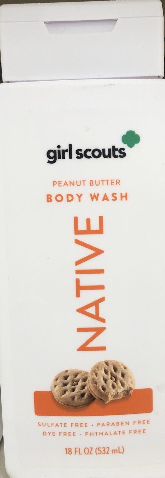 2x Native Girl Scouts Body Wash Peanut Butter Sulfate Paraben Dye 18 oz ...