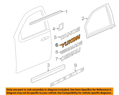 GMC GM OEM 07-18 Yukon Front Door-Emblem Badge Nameplate 15825690 | eBay