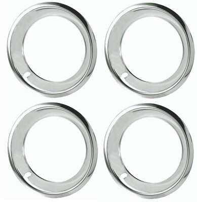 15" 3" Chrome Stainless Steel Smooth Trim Ring Set 15x8 15x10 Rally ...