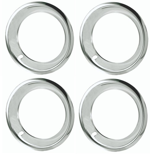 15" 3" Chrome Stainless Steel Smooth Trim Ring Set 15x8 15x10 Rally ...