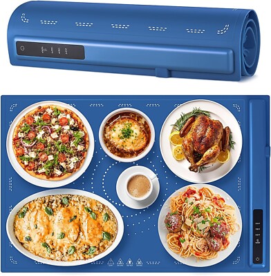 Food Warming Mat PHYSEN Adjustable Temperature Electric Warming Tray ...
