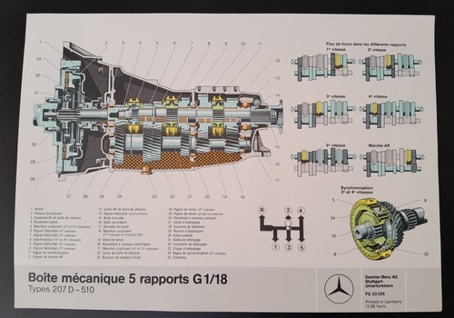 Exploded view Gearbox G1/18 Mercedes Benz Type 207D FG23326 | eBay