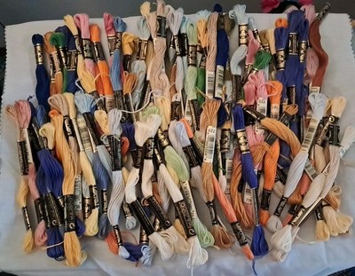 DMC Embroidery Floss Lot Of 100 Skiens Mostly New Doubles 700's | eBay