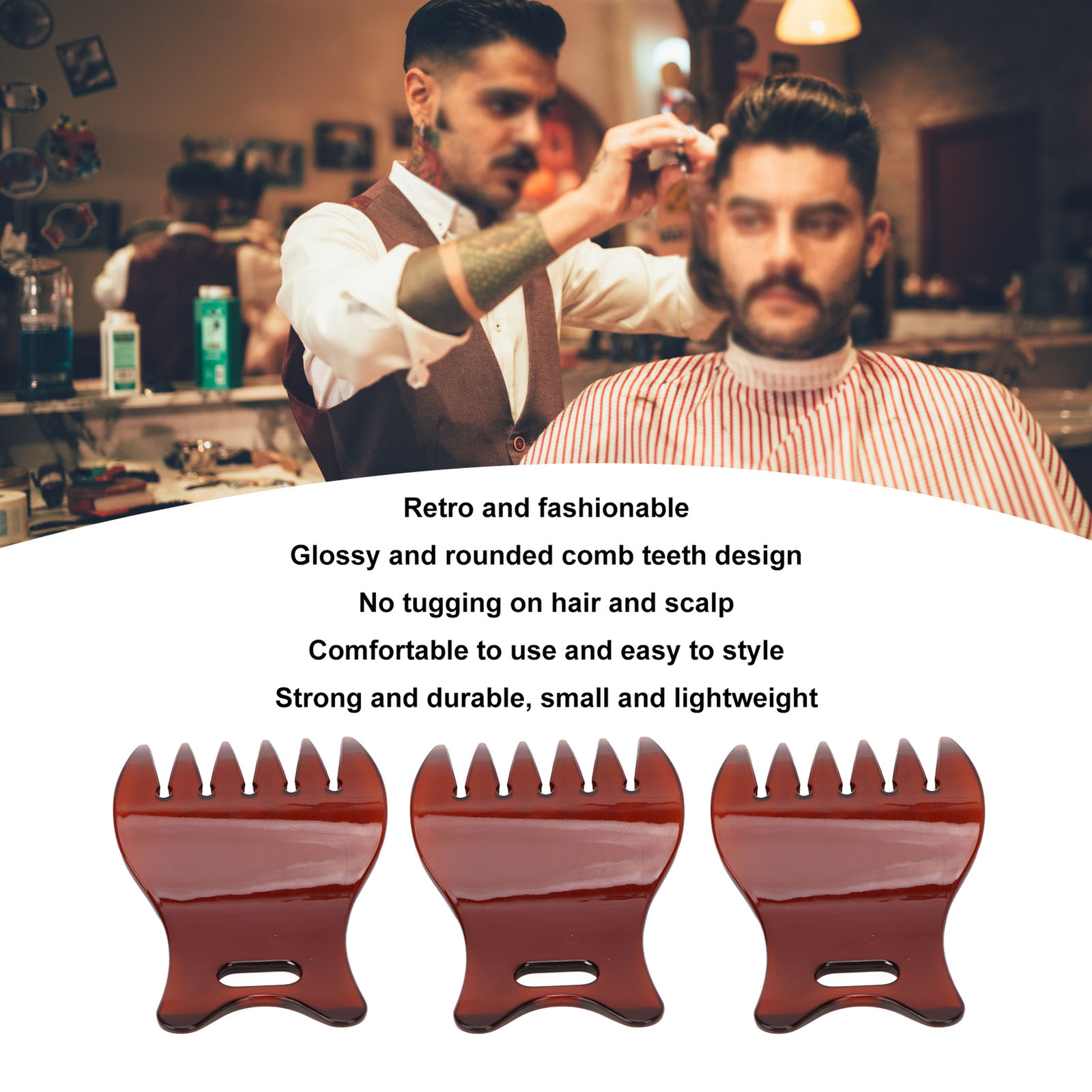 3Pcs Wide Tooth Comb Round Comb Teeth Hair Detangling Hair Styling ...