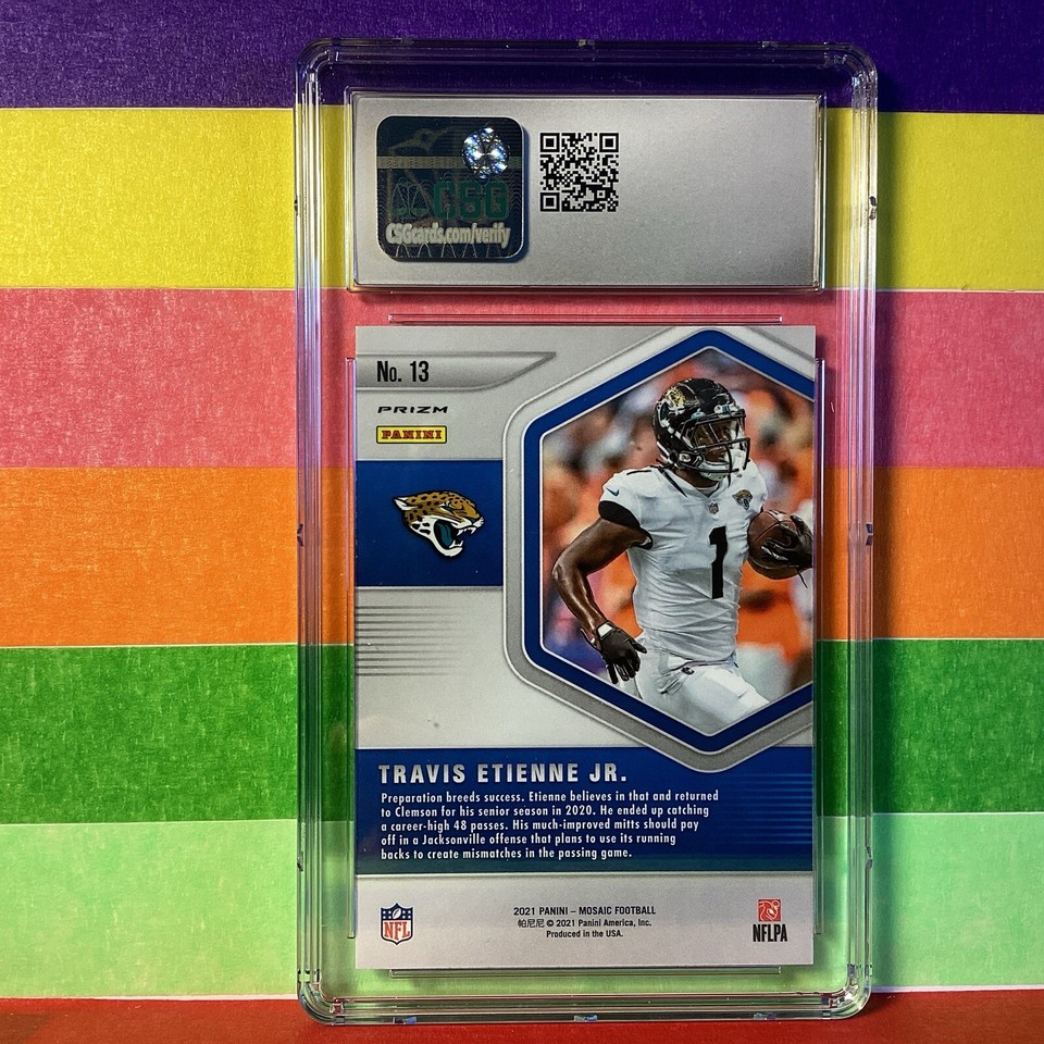 2021 Mosaic Travis Etienne Jr. #13 Rookie Blue Chips Silver Prizm Gem ...