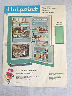 Hotpoint Turquoise Green Refrigerator Freezer Brochure Guide 1950s ...