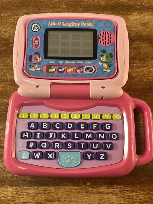 LeapFrog 2 in 1 LeapTop Touch Girls Pink Childs Learning Toy ABCs 123s ...