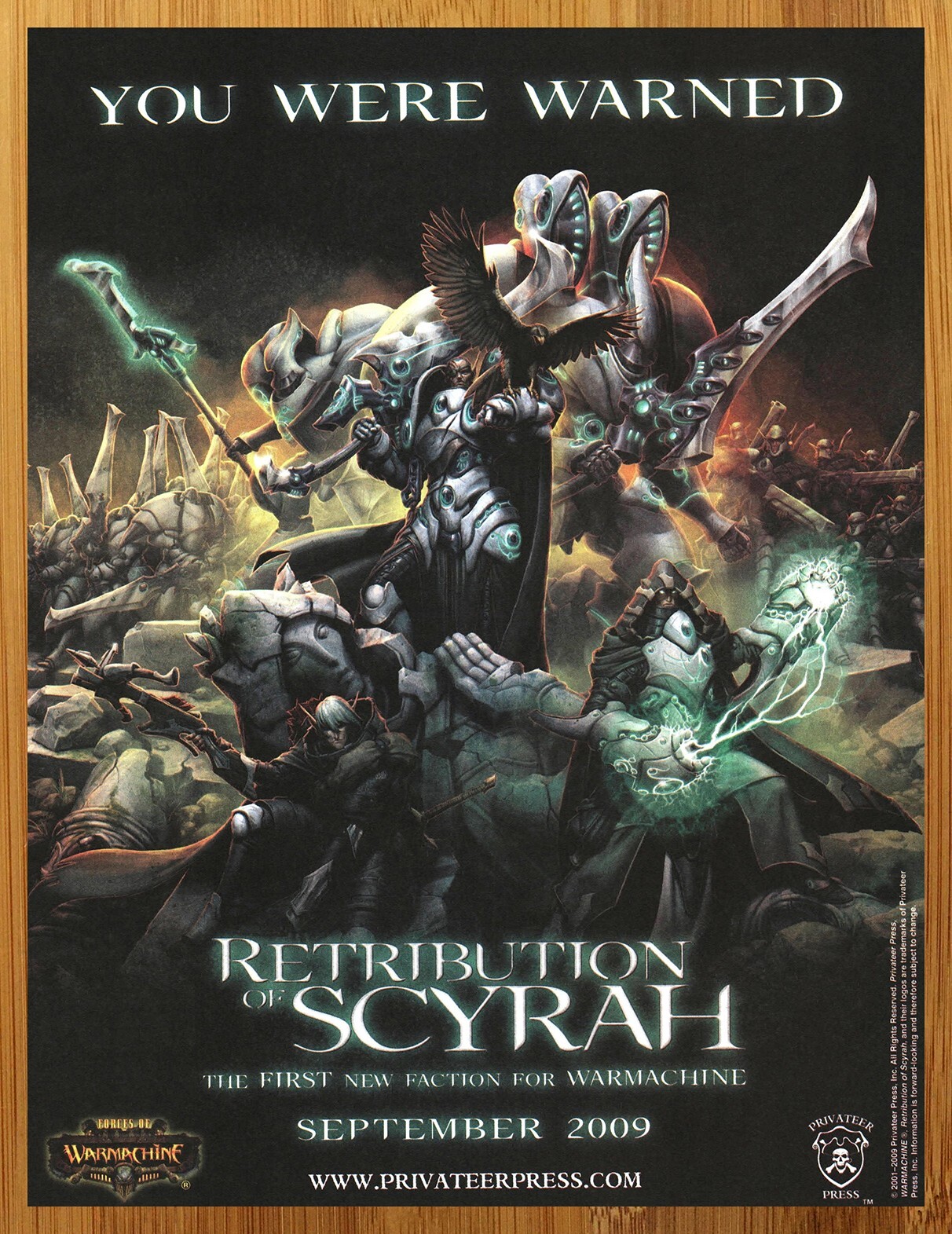 2009 Warmachine Retribution of Scyrah Print Ad/Poster Miniatures Figure ...