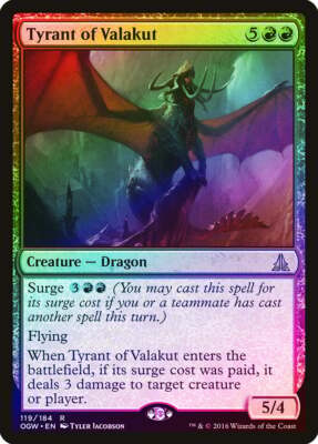 Tyrant of Valakut FOIL Oath of the Gatewatch PLD Red Rare MAGIC CARD ...