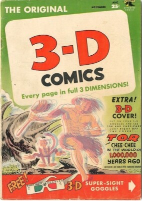 3-D Comics # 2 VERY GOOD Nov. 1953 Glasses detached Kubert cover, stori ...