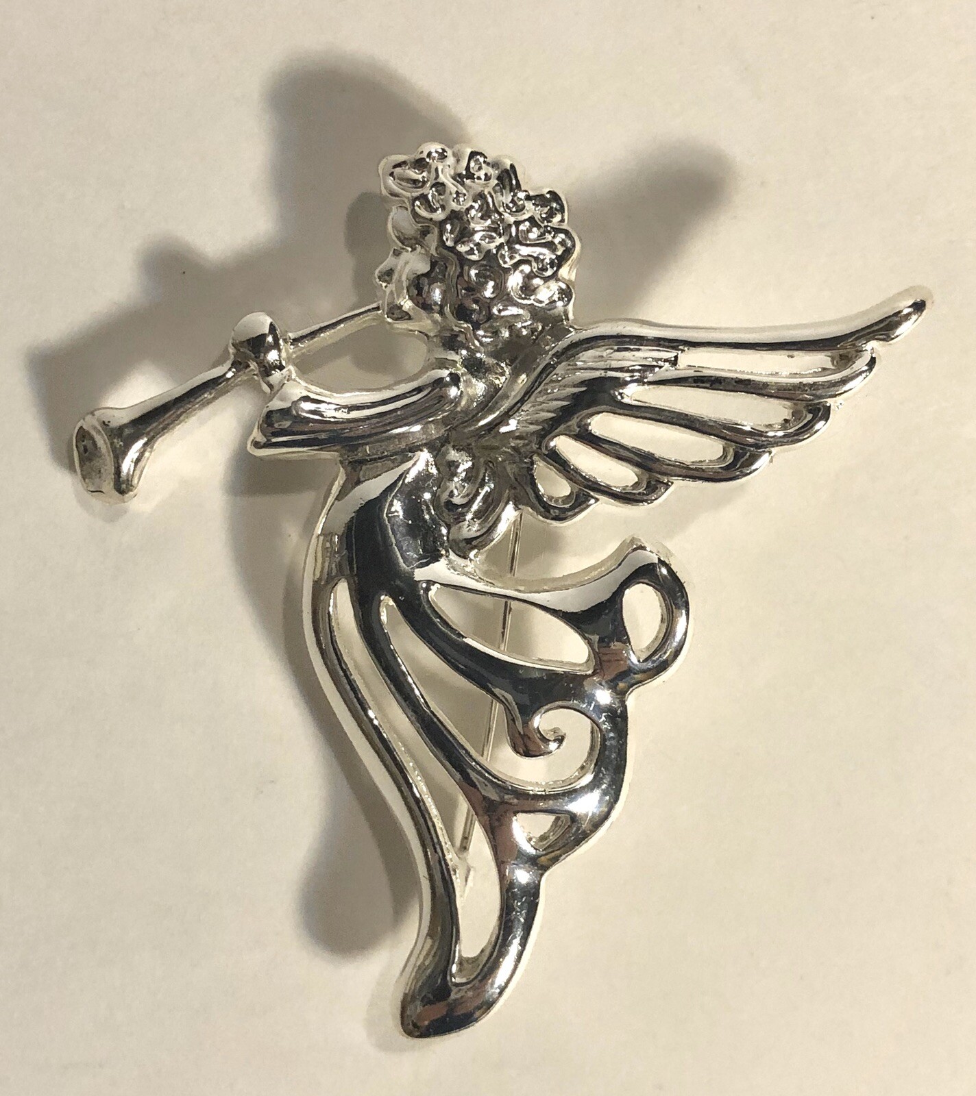2 .5 Inch Silver color Angel Playing Trumpet Jewelry Pendant pin | eBay