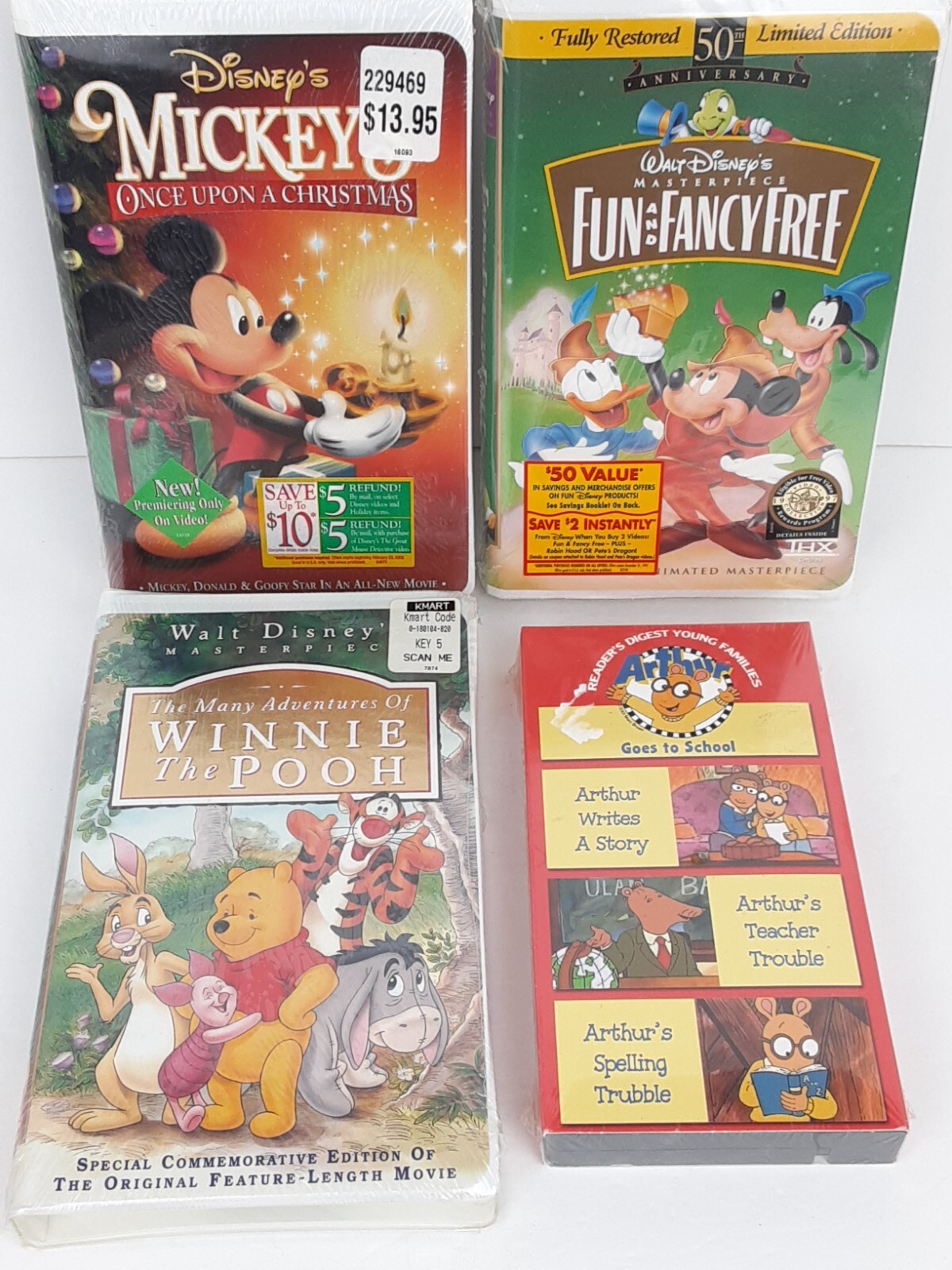NEW Lot of 4 VCR VHS Tapes MICKEY'S / Winnie | Grelly USA