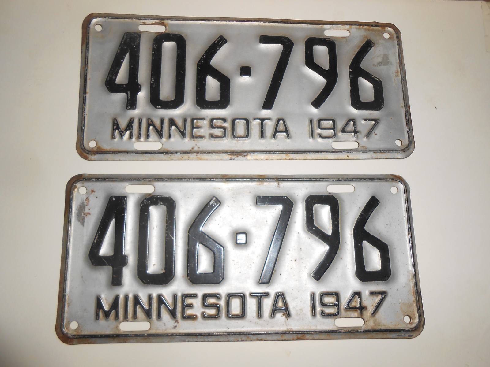 1947 Minnesota License Plates Pair 2ea. 406-796 | eBay