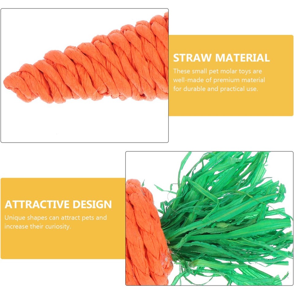 5 PCS Small Animal Toys Chew for Rabbits Tooth Grinding Carrot Bunny ...