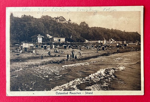 AK Ostseebad RAUSCHEN in Ostpreussen 1916 Strand Strandleben Typen ...