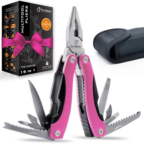 Pink Multi Tool 15-in-1 - Christmas Gift Stocking Stuffer for Women ...