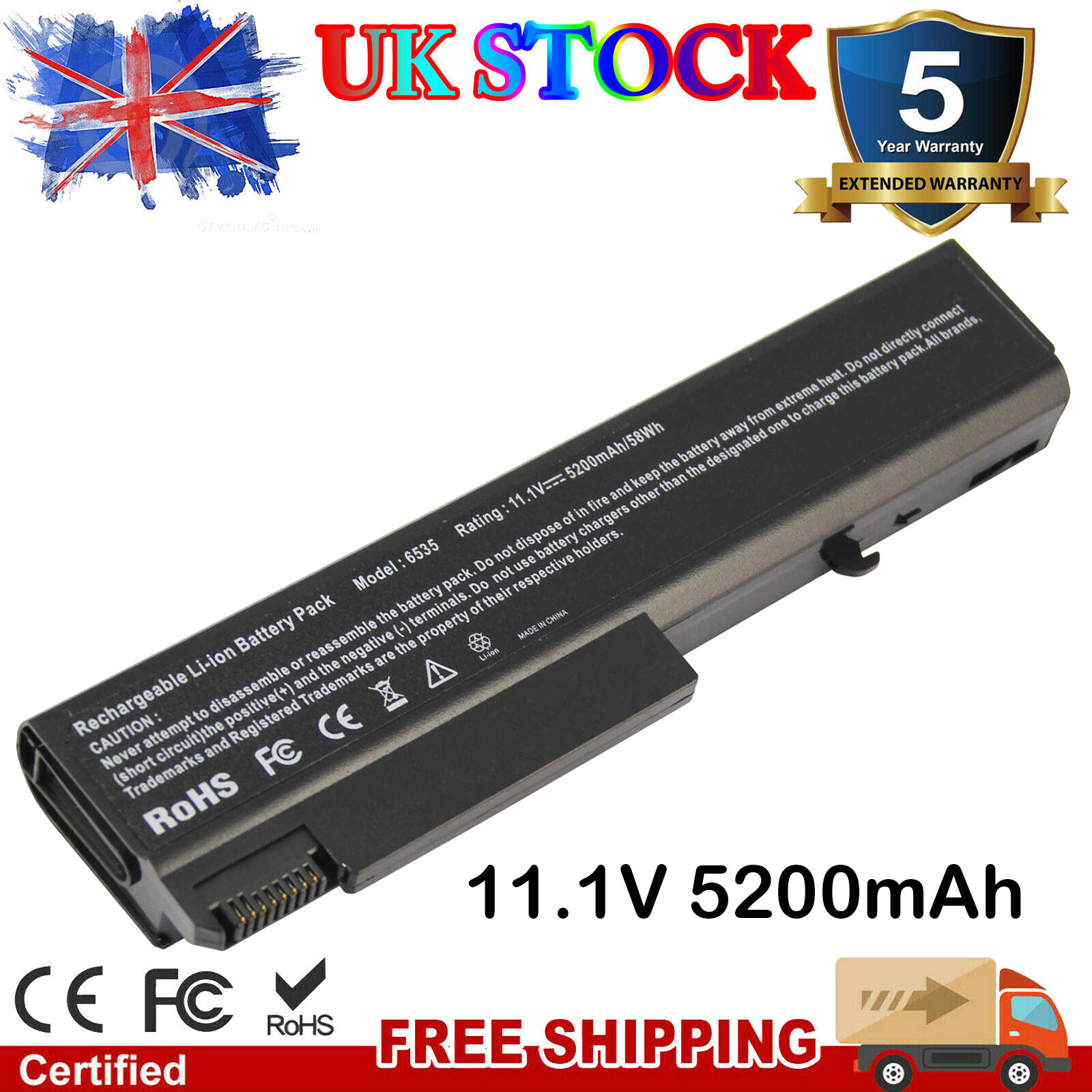 TD06 Battery for HP ProBook 6450b 6540b 6545b 6555b 6440b HSTNN-CB69 ...