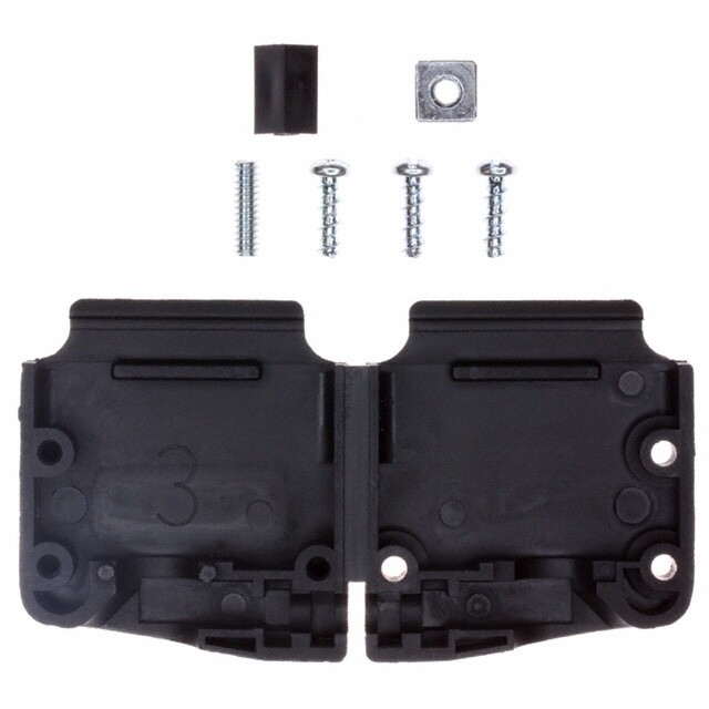 QTY (5) 205718-1 AMP HINGED PLASTIC D-SUB BACKSHELL KIT 25 POSITION SZ ...