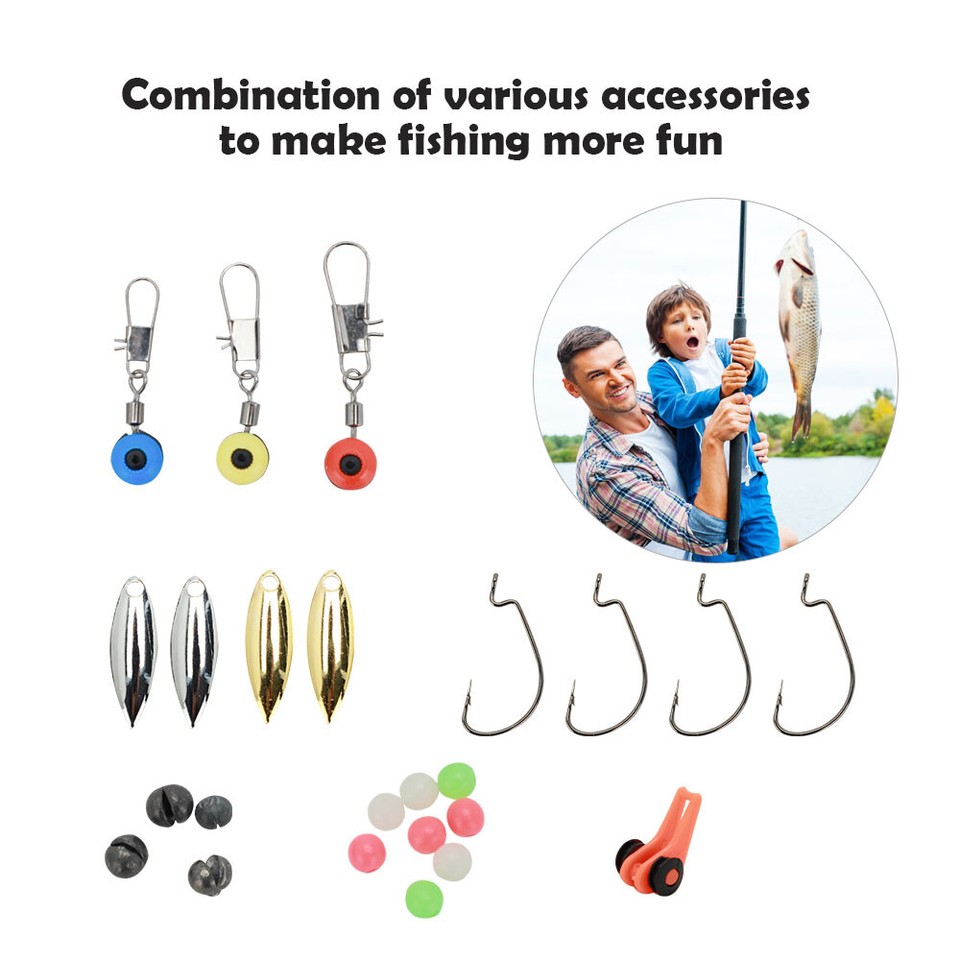 188PCS/set Sea Fishing Accessories Tackle Box Kit Set Jig-Hooks Swivels ...