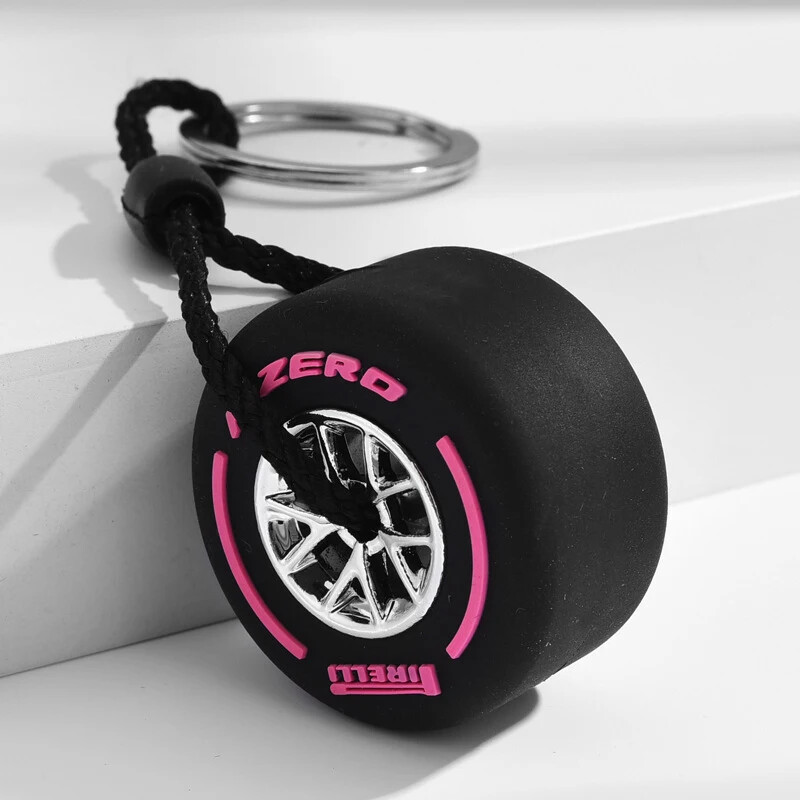 Hot F1 Racing Tire Keychain Car Key Accessories PVC Tire Pendant Bag ...