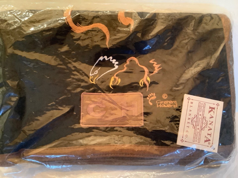 New Sealed Graham Howard Wool Kanata Throw Blanket Eagle Embroidered 56 ...