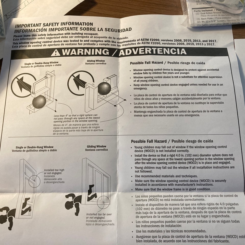 Andersen 100 Child Window Opening Control Device 9130514 -single & hung ...