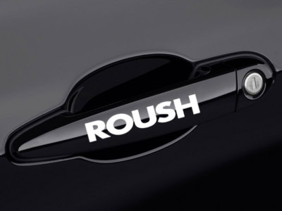 2 PCs ROUSH Racing Door Handle Decal Sticker Emblem Logo WHITE For Ford ...
