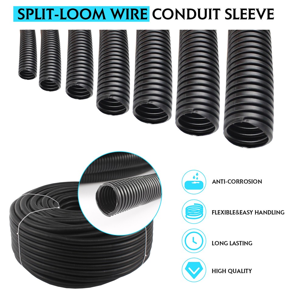 Split Wire Loom Tubing Marine Conduit Split Cable Sleeve Harness Cord ...