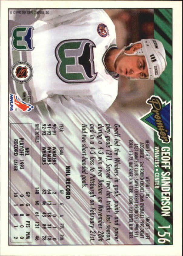 1993-94 Topps Premier Gold #156 Geoff Sanderson - NM-MT | eBay