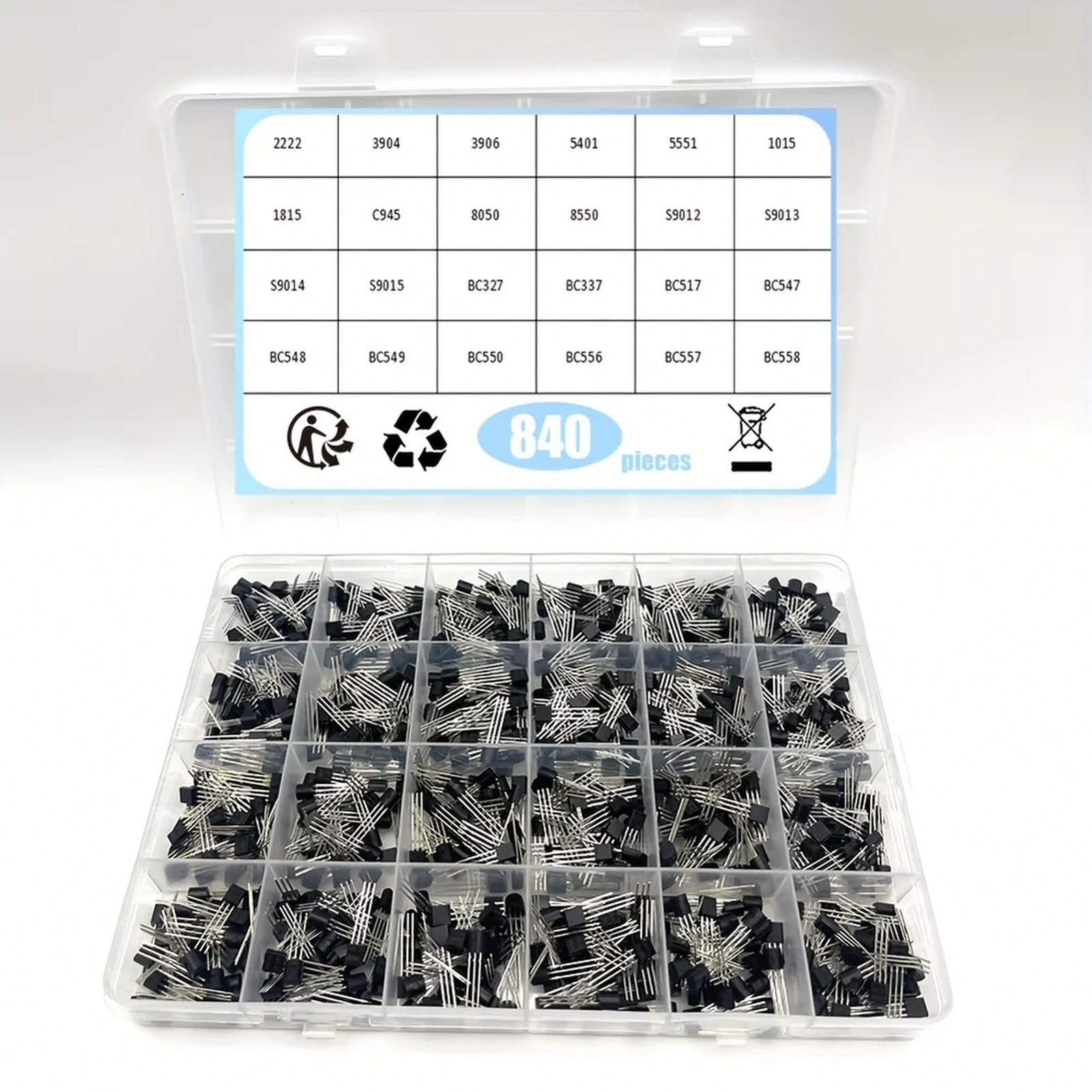 Transistor Assortment Kit – 840 pieces, Through-Hole Transistors, NPN ...