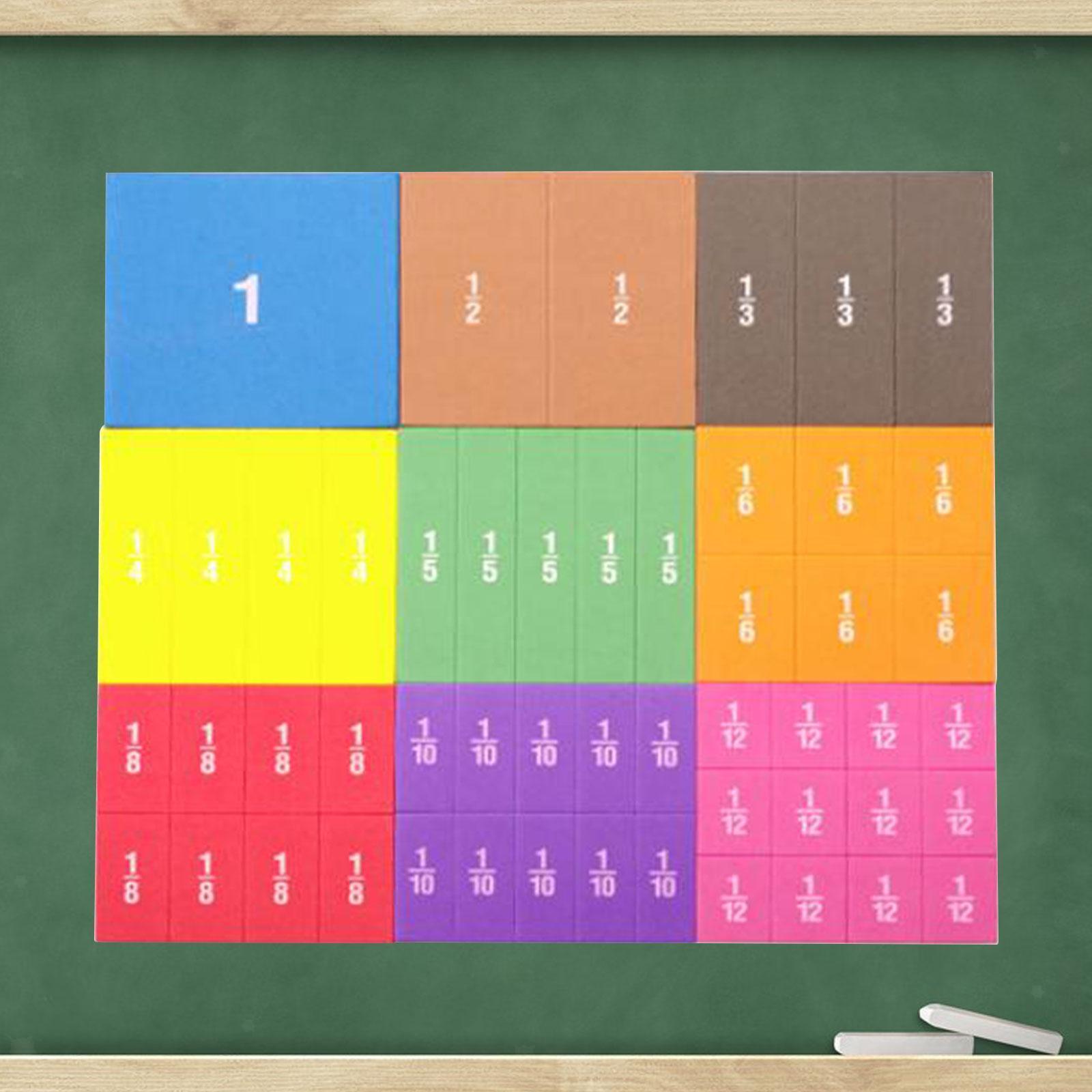 51x Fraction Blocks Math Materials for Kids Teaching Props Montessori ...