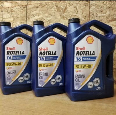 Shell Rotella T6 15W40 Full Synthetic Diesel Engine Oil 15W-40 HD 3 ...