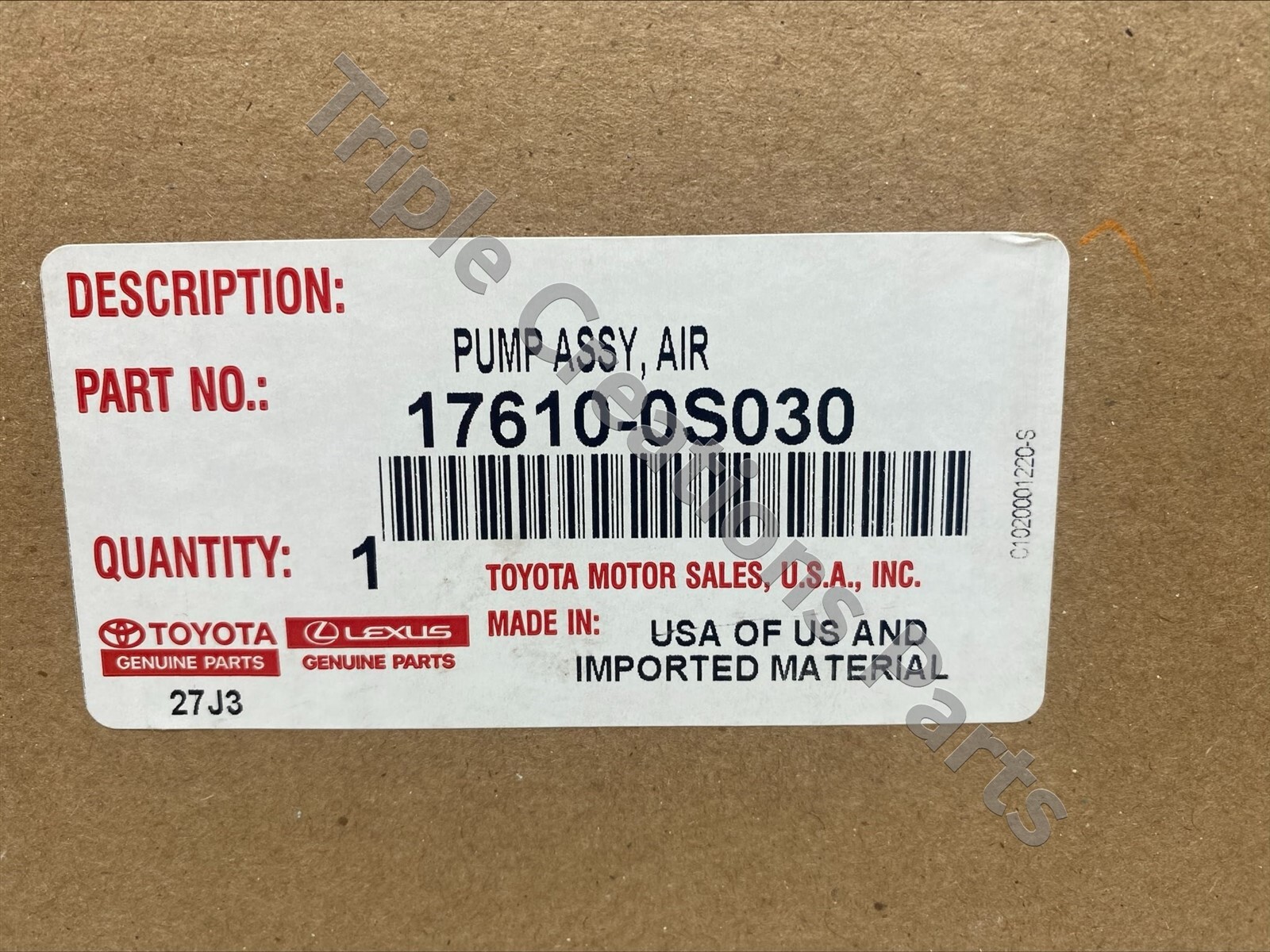 TOYOTA GENUINE OEM 17610-0S030 PUMP ASSY, AIR 176100S030 | eBay
