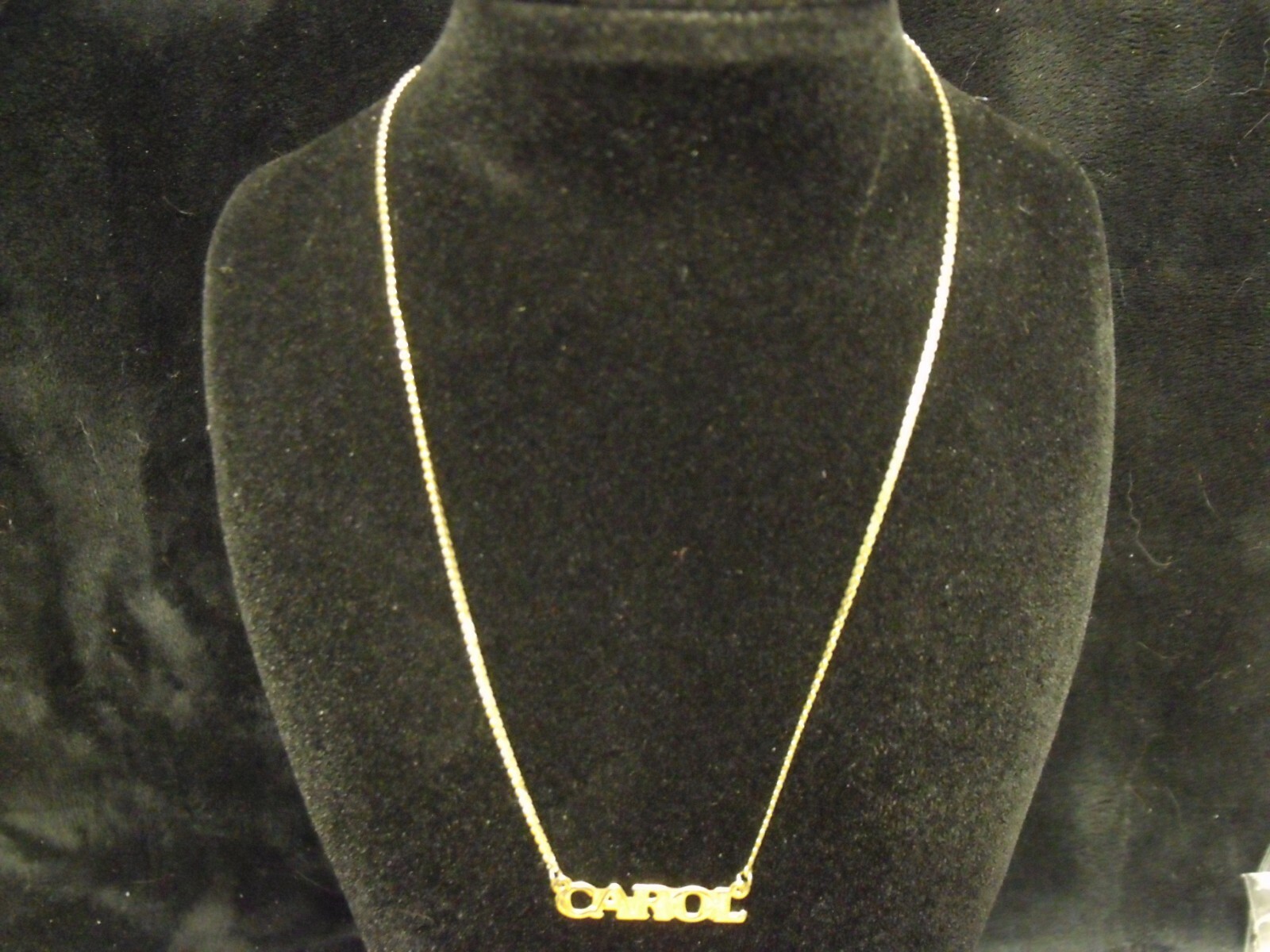 VINTAGE 14 1/2" 'CAROL' NAME TAG 1/20 12K GOLD FILLED NECKLACE | eBay