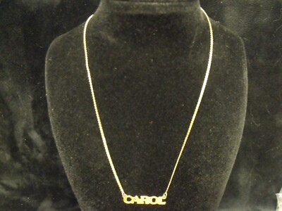 VINTAGE 14 1/2" 'CAROL' NAME TAG 1/20 12K GOLD FILLED NECKLACE | eBay