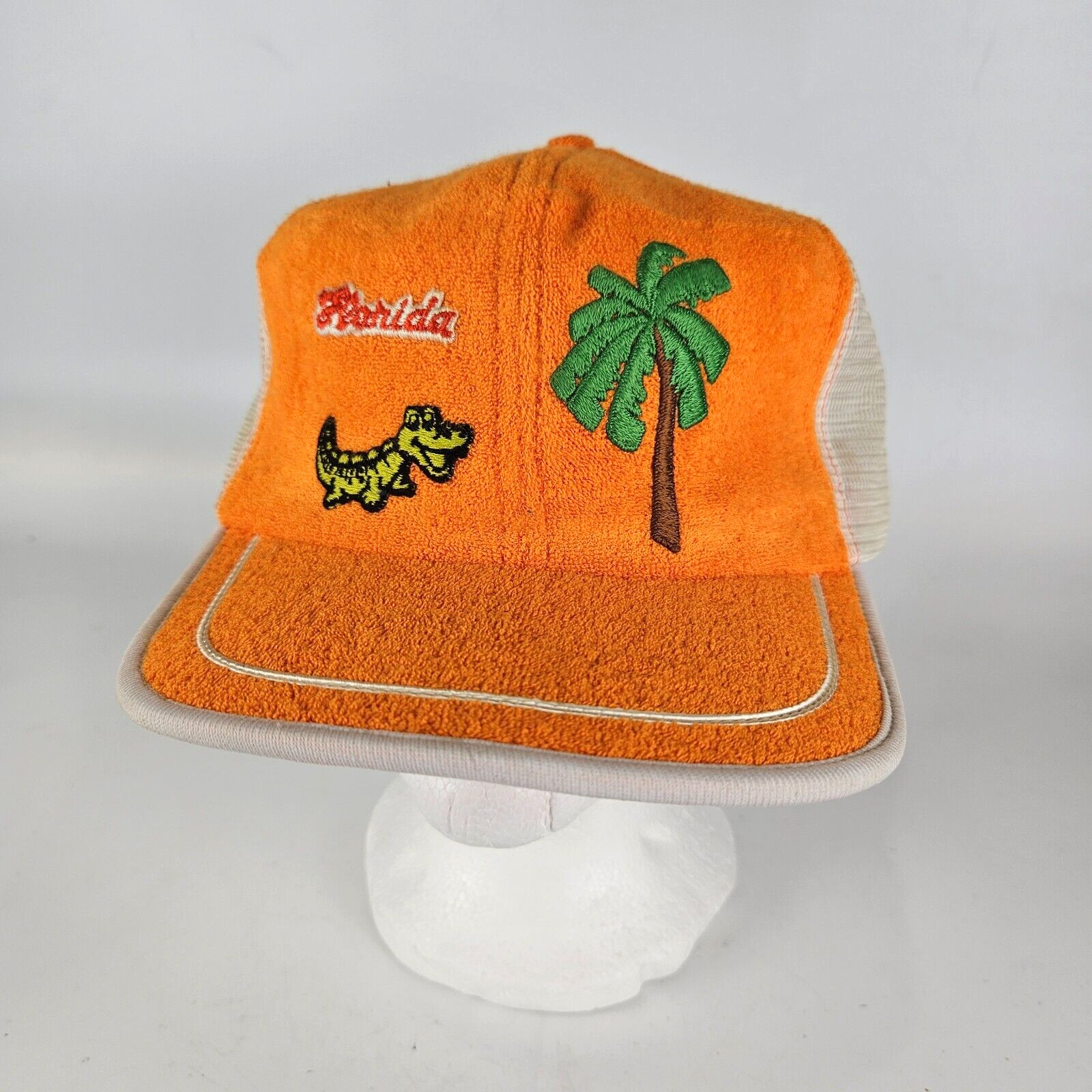 Vintage Florida Gator Palm Tree Felted Trucker Hat Ca… - Gem