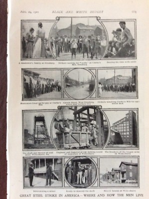 M1a Ephemera 1901 Picture Pittsburg Clarke’s Mill Steel Strike ...