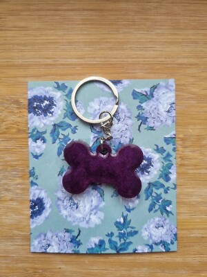 bone shaped Purple resin keyring / pet tag | eBay