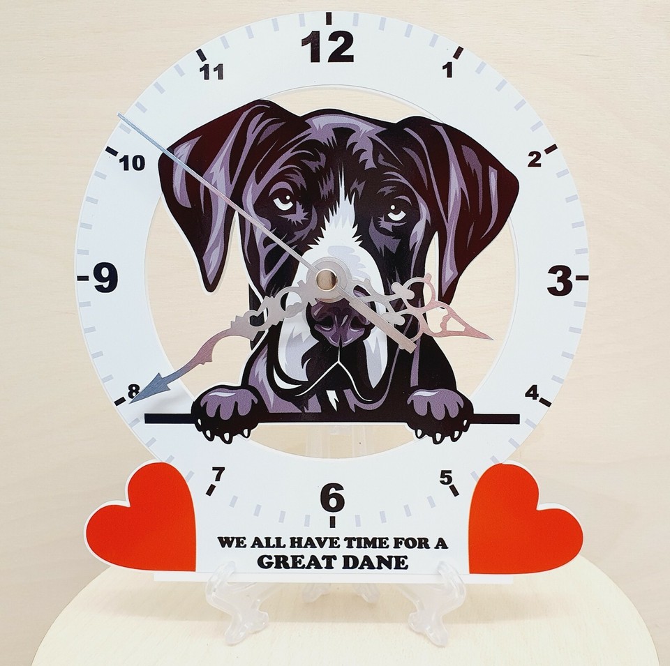 Personalised Clock, Your Dog's Name, 50+ Dog Breeds, Cartoon Style ...
