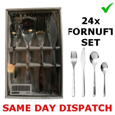 24 Pack Fornuft Stainless Steel Cutlery Set Kitchen Set UK Ikea top ...