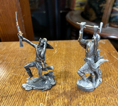 Lot of 2 Jim Ponter Franklin Mint Fine Pewter Figurines _ Cochise & Red ...